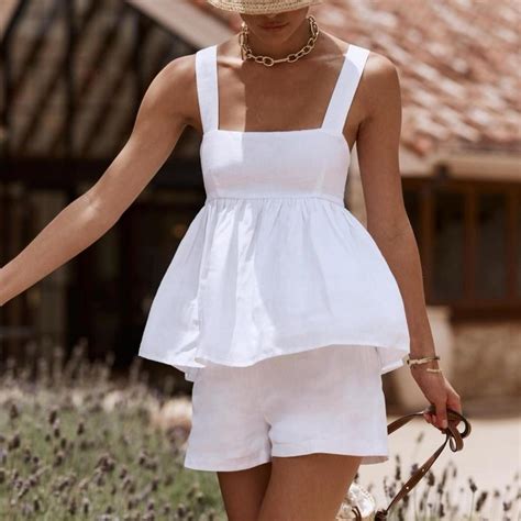 Dissh Set 100 Linen Size Us 10 Top And Us 8 Depop