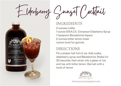 Elderberry Sunset Cocktail Grace Elderberry Co