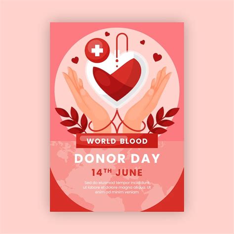 Free Vector Flat Vertical Flyer Template For World Blood Donor Day