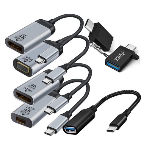 Type C Hdmi Vga Dp Otg Adapter Cable Type C To Usb 30 Adapter
