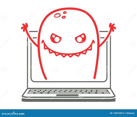 Computer Virus Vector Illustration Stock Vector Illustration Of