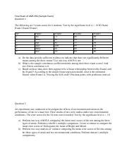 Sample Final Exam Of AMS 394 Pdf Final Exam Of AMS 394 Sample Exam Question 1 The Following