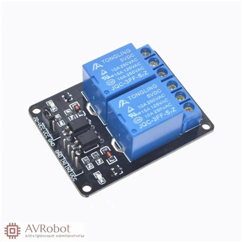 Модуль реле 2 х канальный для Arduino с оптронной изоляцией 5В