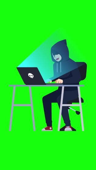 Hacker With Computer Stealing Passwords And Breaking In Confidential Data On Vertical On