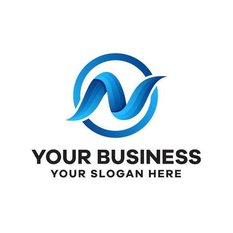 Diseño de logotipo abstracto letra n degradado Vector Premium