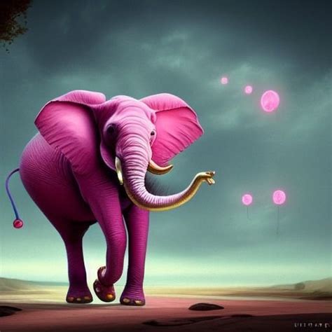 Pink Elephant AI Generated Elephant Elephant Art Pink Elephant