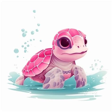 Premium Photo Cute Turtle On A White Background