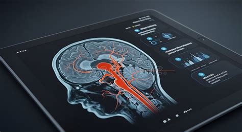 Advanced Medical Imaging Technology Brain Scan Analysis On Tablet Display Stock Illustration