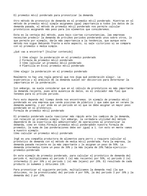 Promedio Movil Ponderado Pdf