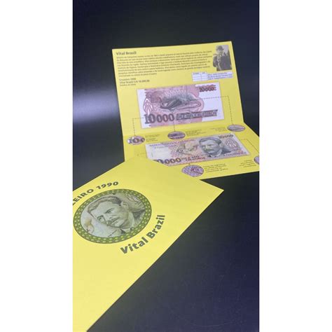 Folder Encarte para Cédula de 10 mil Cruzeiros Vital Brasil Shopee