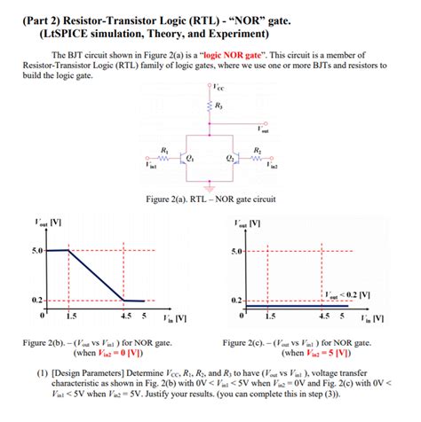 Solved Resistor Transistor Logic Rtl “nor” Gate Ltspice