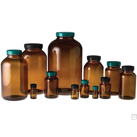 84 Oz Valuline Amber Wide Mouth Packer Bottles With 70 400 White