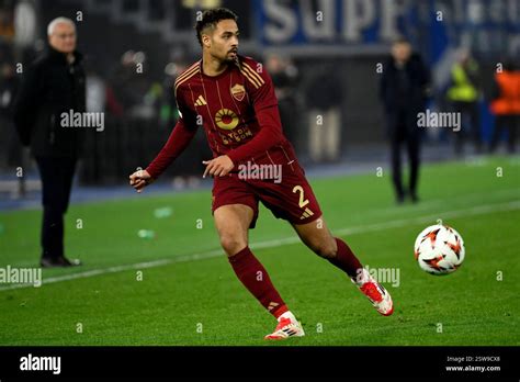Rome Italy 20th Feb 2025 Devyne Rensch Of As Roma In Action During The Europa League