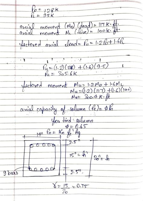 [solved] The Column Section In Figure Carries An Axial Dead Load Pd 128 K Course Hero
