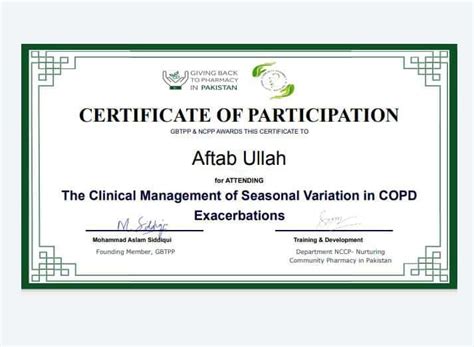 Aftab Ullah On Linkedin Certification After Attending Online Webinar On Clinical Management Of