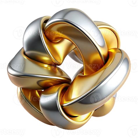 Magnificent Traditional Serene Abstract Interlocking Biomorphic Shapes In Metallic Silver And