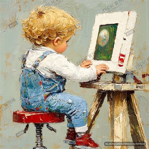 Ai创作图小朋友油画 小孩看画 小朋友画油画 男孩装饰画 未来的艺术家 小画家插画 画室小孩 小男孩插 手绘帅气男孩子无框画 唯美小男孩插画 艺术男孩水彩 水彩画一个蓝眼睛的小男孩 小小画家