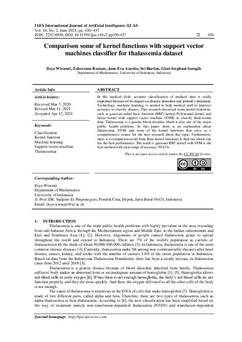 Pdf Comparison Some Of Kernel Functions With Support Vector Machines