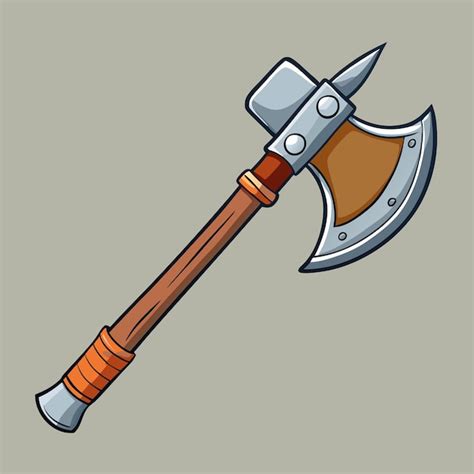 An Axe With A Long Blade And A Red Handle Premium AI Generated Vector