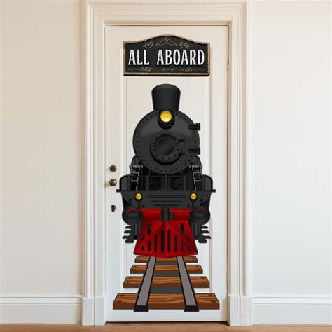 Wonderjune Train Classroom Door Decorating Kit 39 X 18 Inches Retro