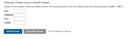 Solved Write Each Of These Values In Scientific Notation Chegg