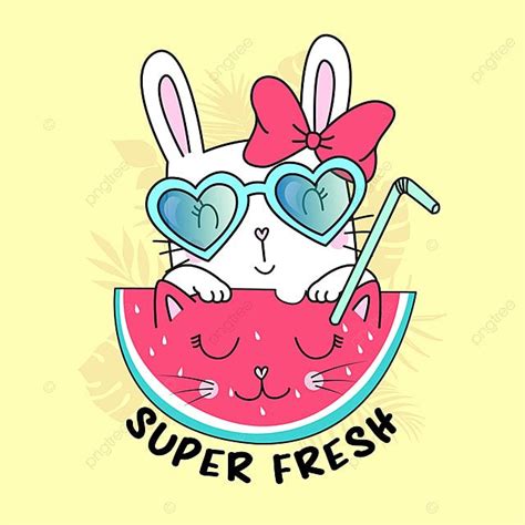 손으로 그린 귀여운 토끼 티셔츠 인쇄 토끼 수박 토끼 Png 일러스트 및 벡터 에 대한 무료 다운로드 Pngtree Ilustração De Coelho
