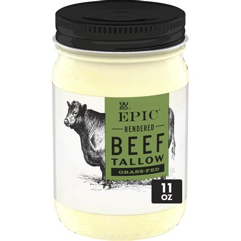 Epic Beef Tallow Grass Fed Keto Friendly Whole30 11oz Jar Walmart