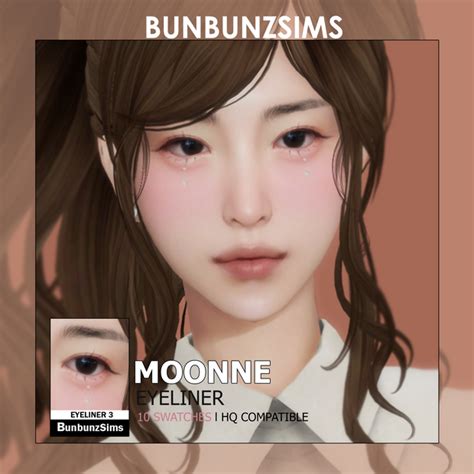 Moonne Eyeliner 10 Swatches Bunbunzsims On Patreon Sims Sims 4 Cc