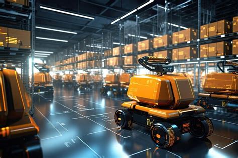 Premium Ai Image Robot Working In Warehouse Automation And Products