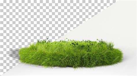 Premium Psd Grass Podium Isolated On A White Background Grass