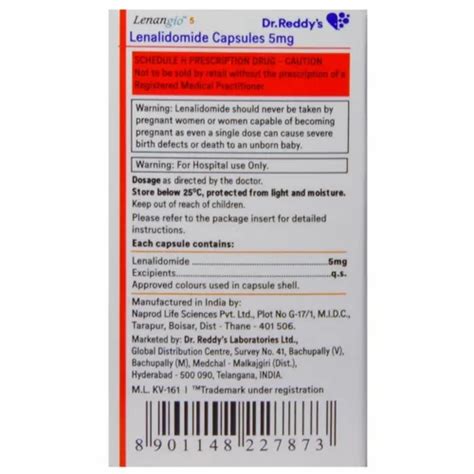Lenalidomide 5 Mg Capsules Lenangio At ₹ 1200bottle Cardiovascular