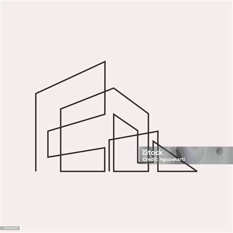創意家居建築概念標誌設計範本向量的房子和公寓適合建築師的標誌和符號向量圖形及更多商標圖片 商標 建築風格 線條畫 Istock