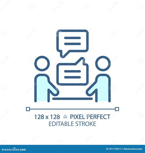 2d Customizable Thin Linear Blue Communication Icon Stock Illustration Illustration Of