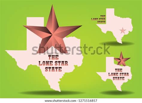 Texas Map Nickname Lone Star State Stock Vector Royalty Free