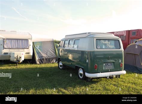 September 2019 Classic Volkswagen Camper Van In The Overnight Camping
