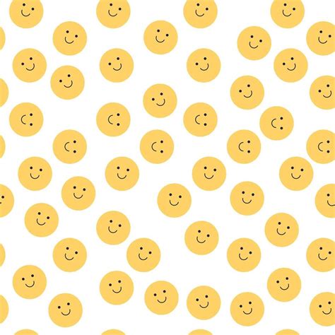 Funny Faces With Smile Icon Seamless Mood Expression Emoji Pattern