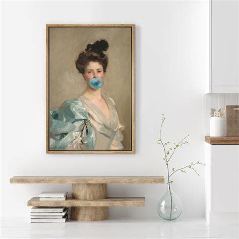 Idea4wall Altered Classical Portraits Elegant Woman With Blue