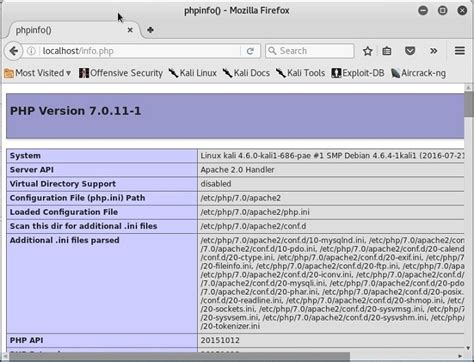 Как установить Php Kali Linux
