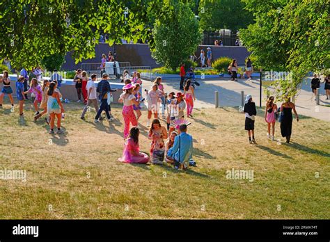 Chicago Il 2 June 2023 View Of Swiftie Fans Dressed Up To Attend The Taylor Swift Eras Tour