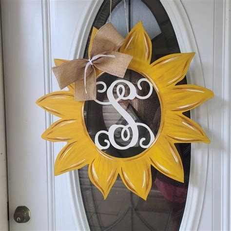 Sunflower Door Hanger Etsy