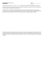 AP Calc AB Position Function WS I Pdf AP Calculus AB Position Function Given The Position