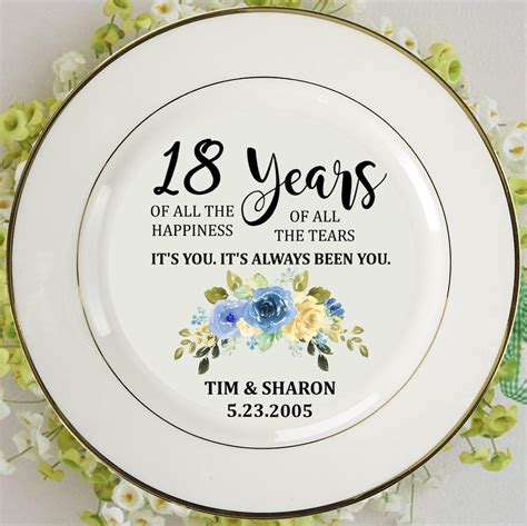 18th Anniversary Traditional Anniversary Ts 18 Porcelain Blue Custom 18th T Ideas For