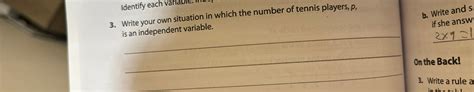 Solved Write Your Own Situation In Which The Number Of
