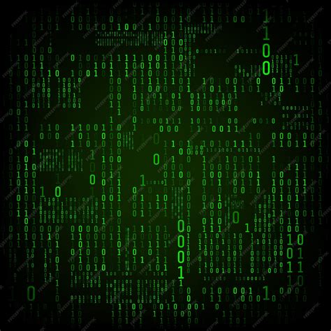 Premium Vector Matrix Of Binary Numbers Binary Computer Code Green