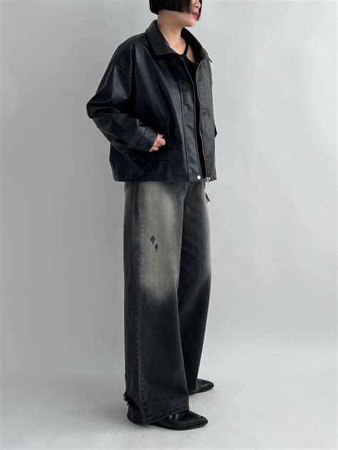 66 99 오버핏 레자자켓 여자가죽자켓코디