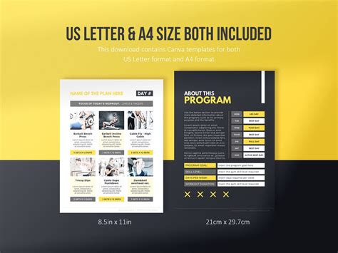 Workout Program Template Personal Trainer Exercise Program Etsy
