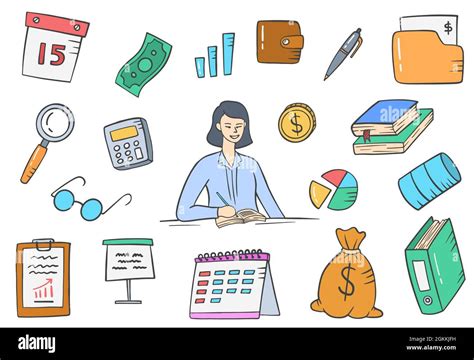 Accounting Worker Drawing 138 Employee Accounting Drawing Stock