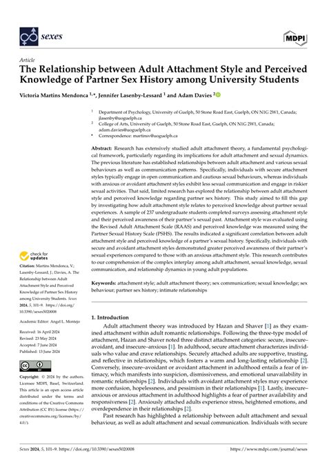 Pdf The Relationship Between Adult Attachment Style And Perceived