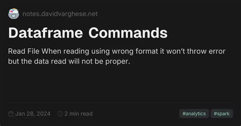 Dataframe Commands