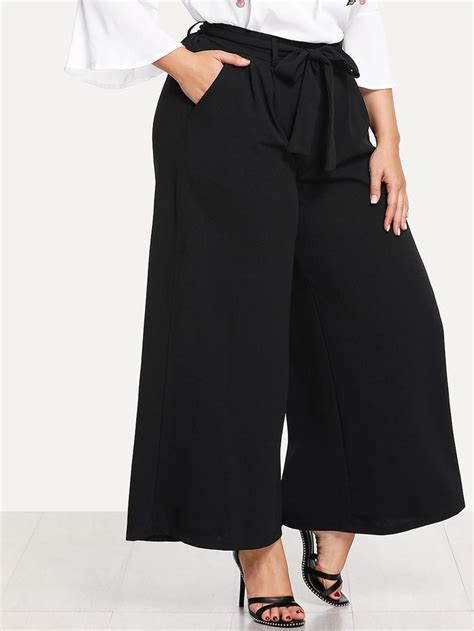 Shein Plus Self Belted Palazzo Pants Plus Size Pants Plus Size
